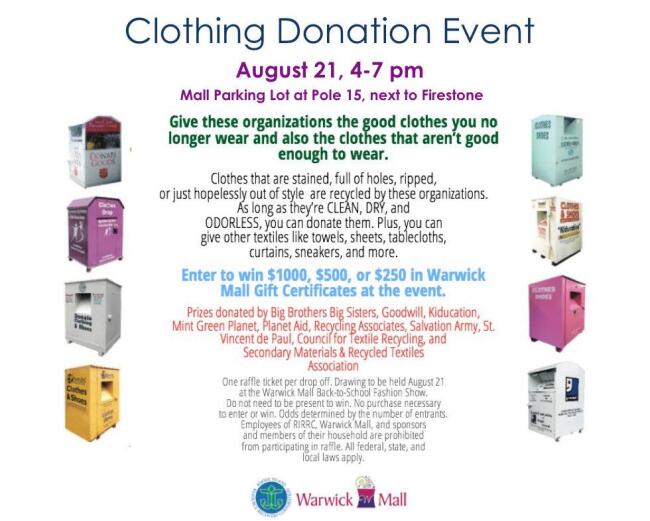 Recycle Textiles with Planet Aid at Warwick Mall - Planet Aid, Inc.