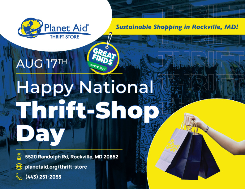 Celebrate National Thrift Shop Day with Planet Aid Thrift Store