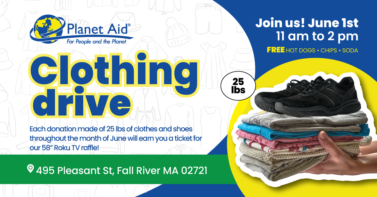 Planet Aid's Fall River Donation Center Clothing Drive Begins June 1st